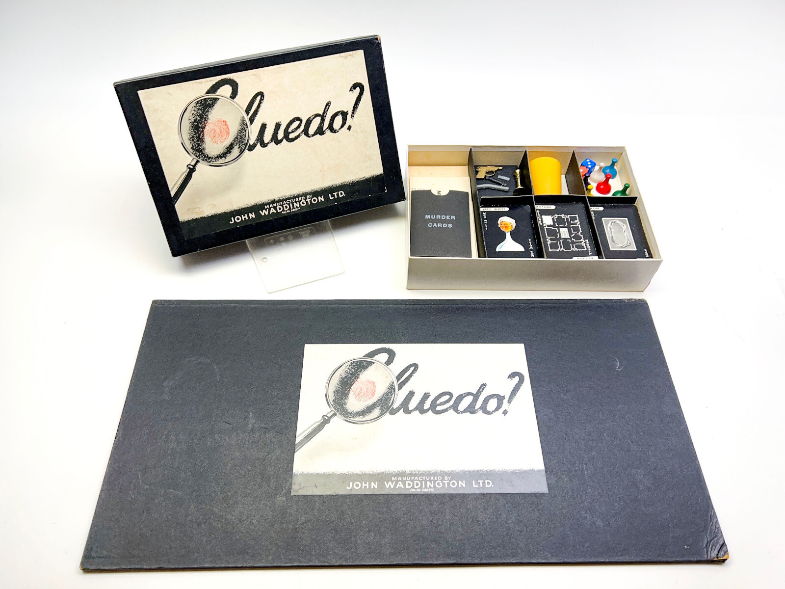 Vintage first edition red fingerprint box version of Cluedo board game ...