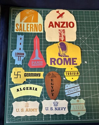 WW2 US Army & Navy Luggage Stickers Europe & Africa | eBay