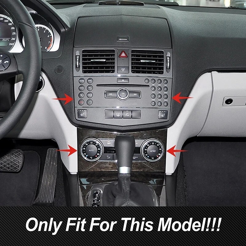 Car Console Air Vent CD Button Panel Frame Sticker For Benz C Class ...