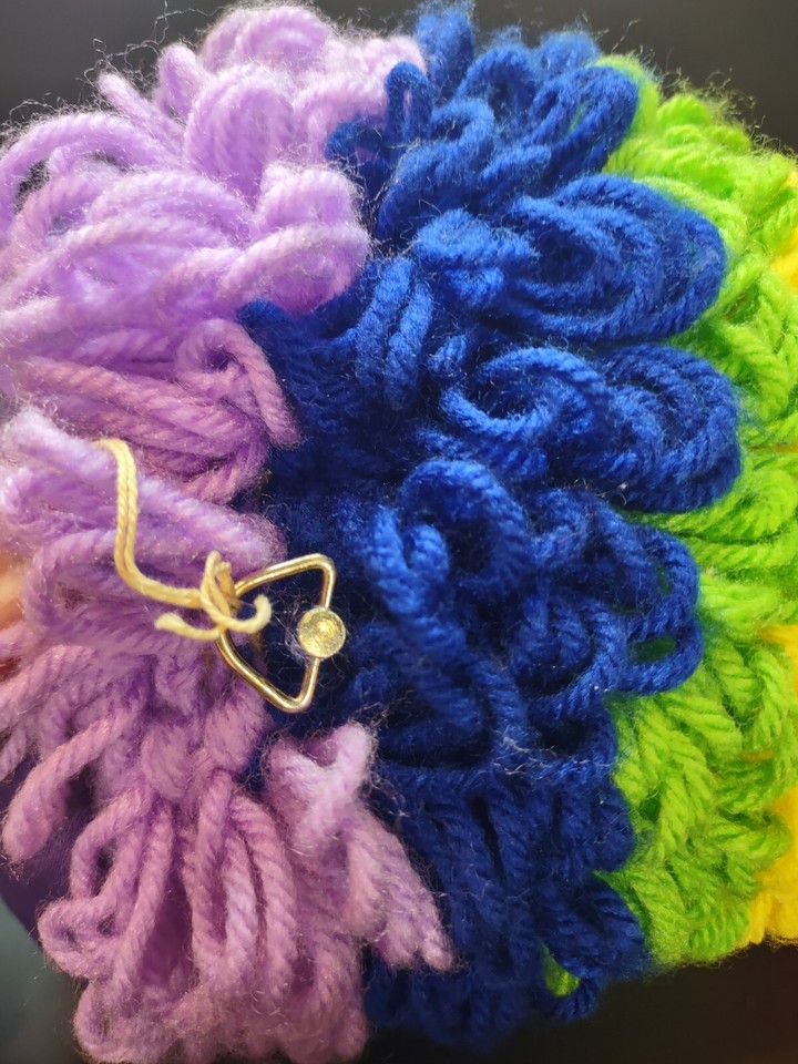 Vtg Handmade toy Rainbow WEEPULS WEEPLE WUPPIE WUPPET yarn loop plush ...