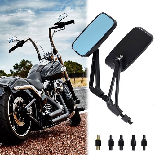 Black Rectangle Motorcycle Mirrors For Kawasaki Vulcan VN 500 750 800 ...