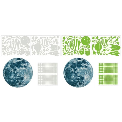 Luminous Moon Star Space Wallpaper Self Adhesive Decal Children Gift | eBay
