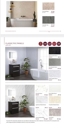 Shower Panel 1000mm Wide x 2400mm High x 10mm Thick 20 Colours of ...