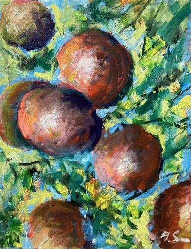 apple branch fruits Still Life Oil Painting Expressionism Andrew ...