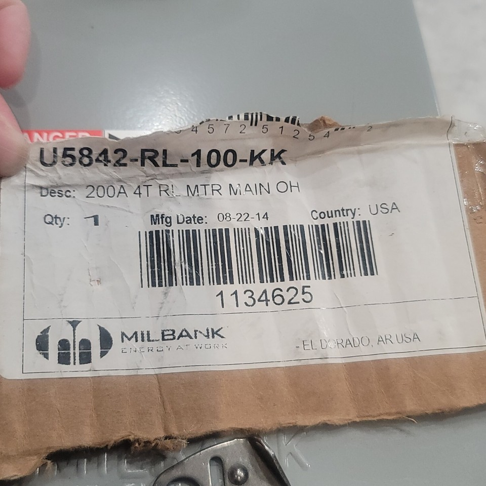 Milbank U5842-RL-100-KK 200A Ringless Small Hub 100A Main Breaker Meter Socket | eBay