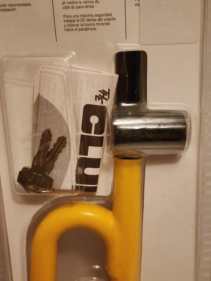 Steering Wheel Lock The Club SE w/2 Keys Yellow NOS Sealed Winner ...