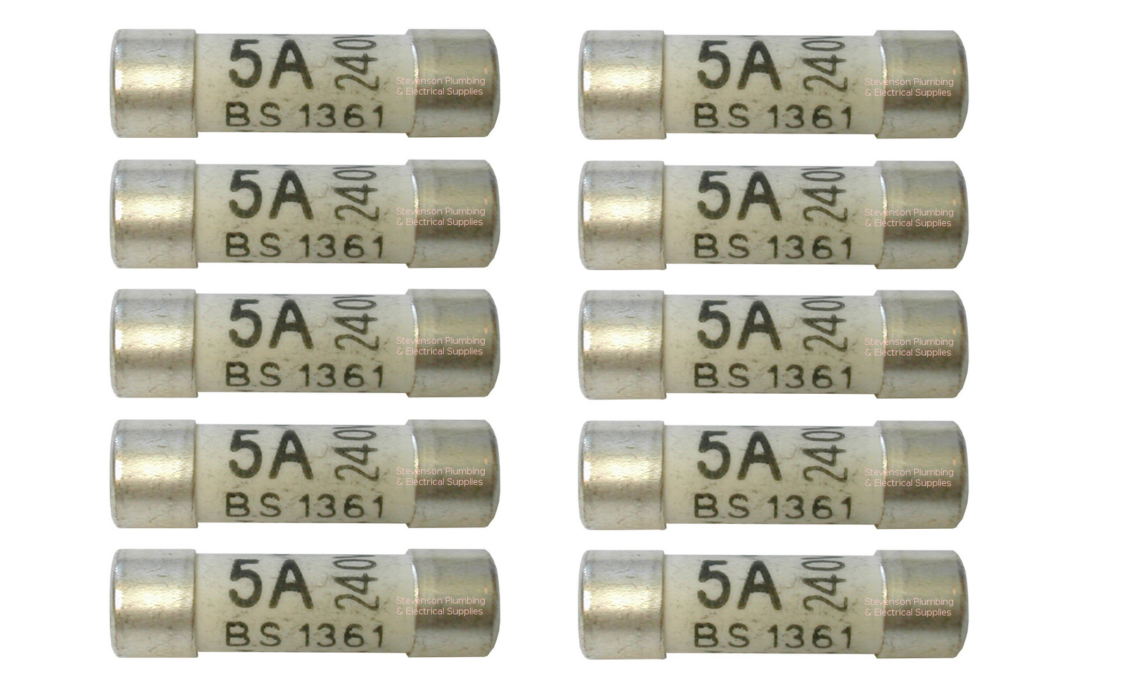5A Consumer Unit Fuses (10 Pack) BS1361 5 Amp Lighting Circuit ...