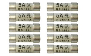 5A BS1361 Consumer Unit Fuses (10 Pack) 5 Amp Lighting Circuit ...