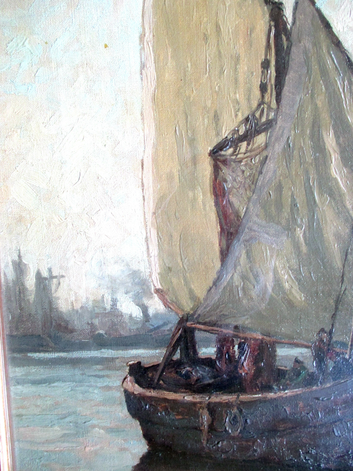 Tableau à l'huile Julius Friedrich Runge > voiliers devant le port