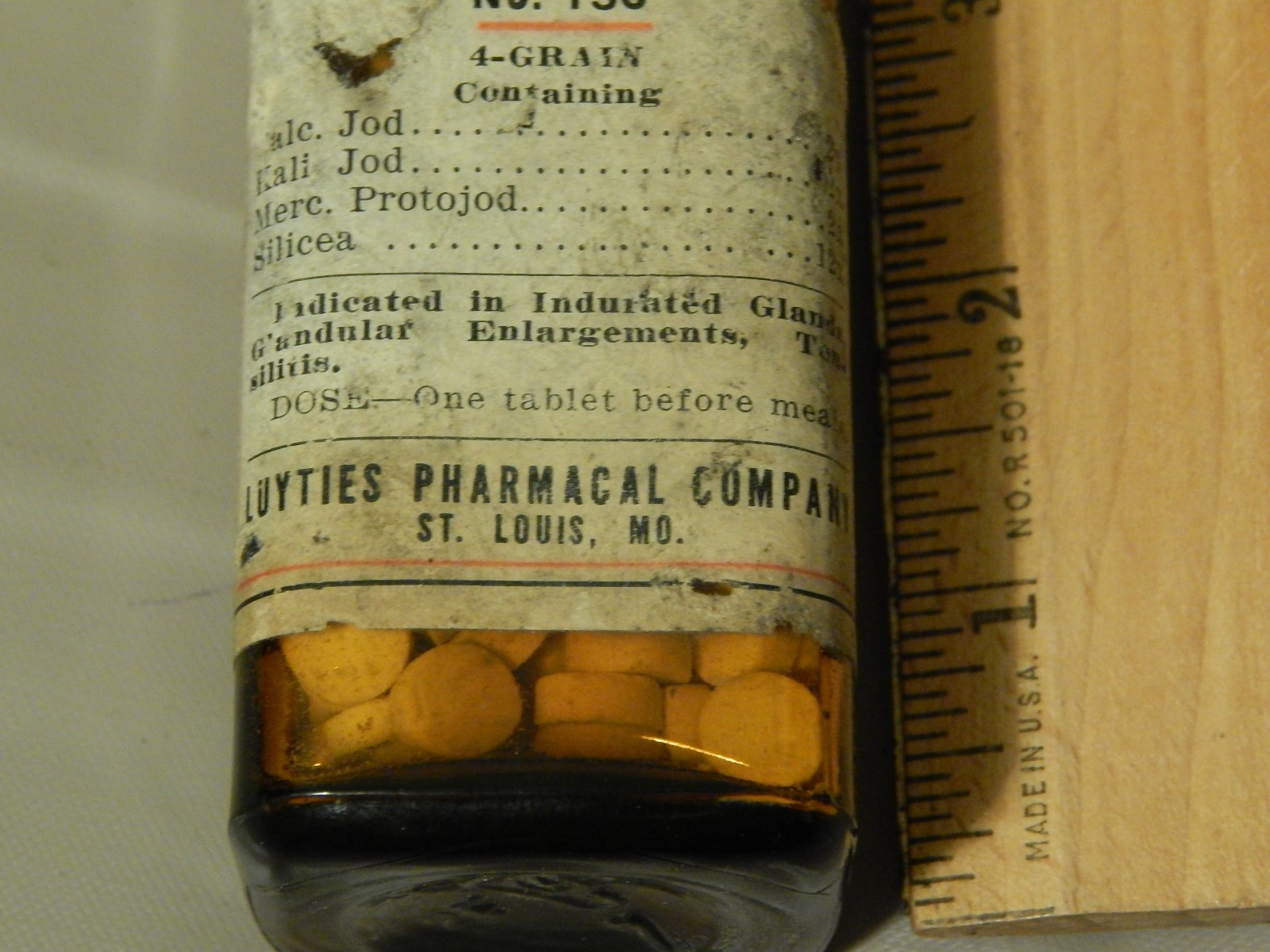 Luyties Pharmacal Co. (St. Louis, MO) No.156 Stomach Tablets ~Medicine ...