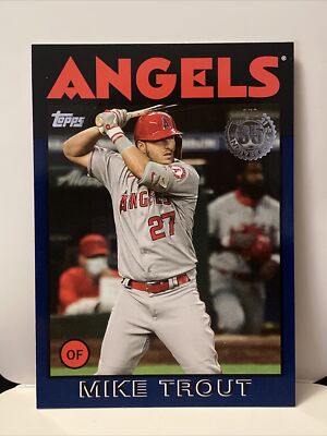 2021 Series 1 1986 35th Anniversary Blue Mike Trout #86B-1 Los Angeles ...