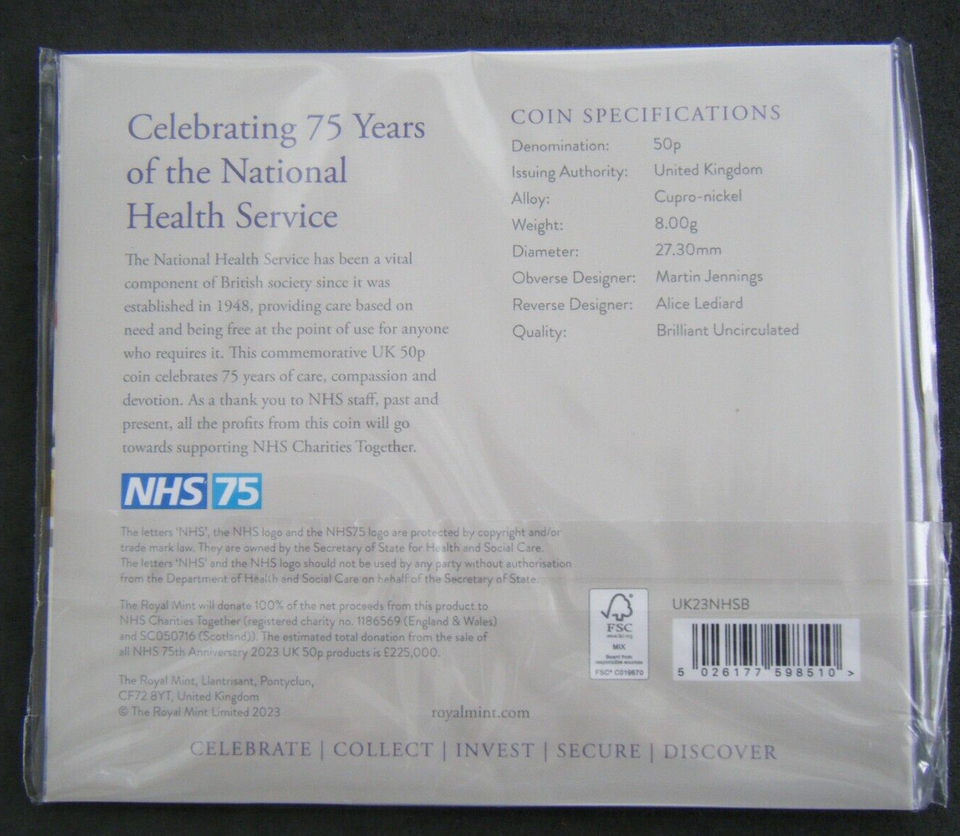 2023 NHS 75th Anniversary 50p Fifty Pence Coin BU Pack - in stock | eBay UK