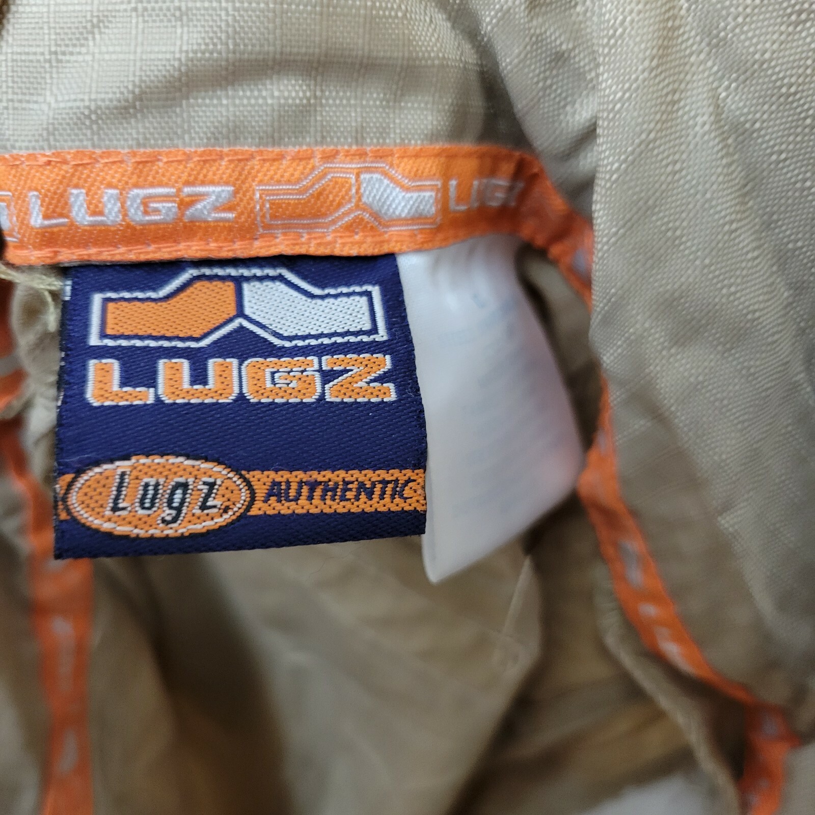 Vintage Lugz Pullover Kangaroo Pouch Hidden Hood Men XL Tan Beige Hip ...