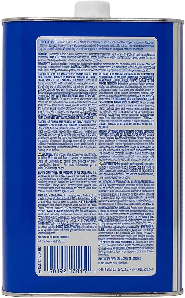Klean-Strip Lacquer Thinner, Cleans Sprayers and Tools QM170 | eBay