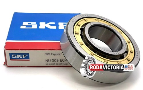 SKF GERMANY NU309 ECM C3 CYLINDRICAL ROLLER BEARING, BRASS CAGE ...