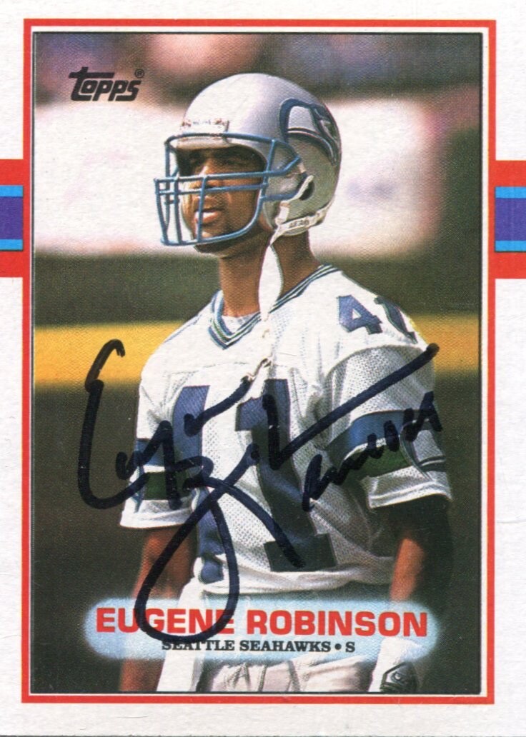 1989 Topps - EUGENE ROBINSON - Hand Signed Autograph Card - SEATTLE ...