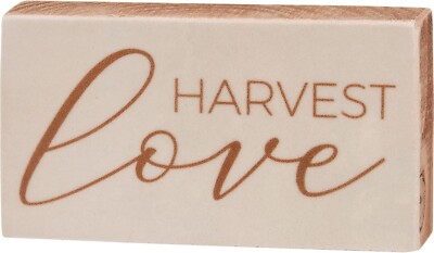 Harvest Love Wood Sitter Sign Primitives By Kathy Fall Decor 3 inch by ...