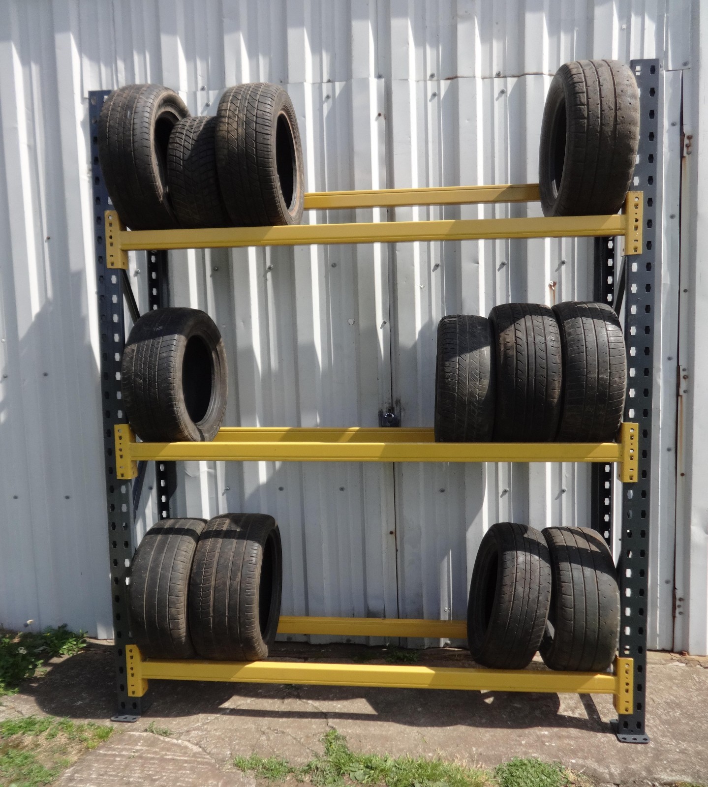SET L38 HEAVY DUTY TYRE STORAGE RACK RACKING BRITISH MADE 212cm LONGx ...