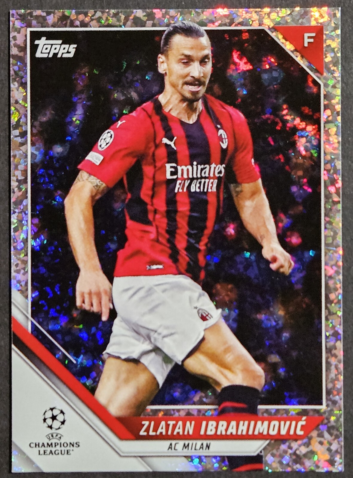 2021 Topps UEFA Champions League #52 Zlatan Ibrahimovic Sparkle Foil AC ...