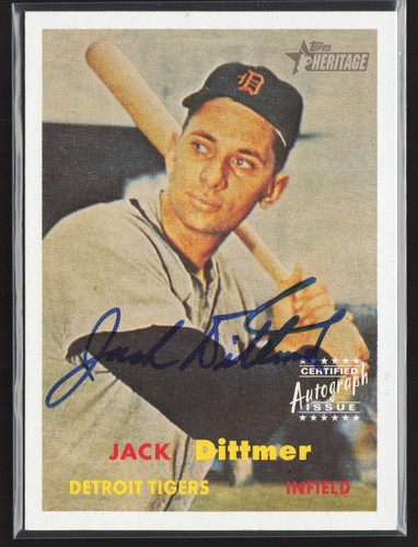 2006 TOPPS HERITAGE JACK DITTMER DETROIT TIGERS ON CARD AUTOGRAPH AUTO | eBay