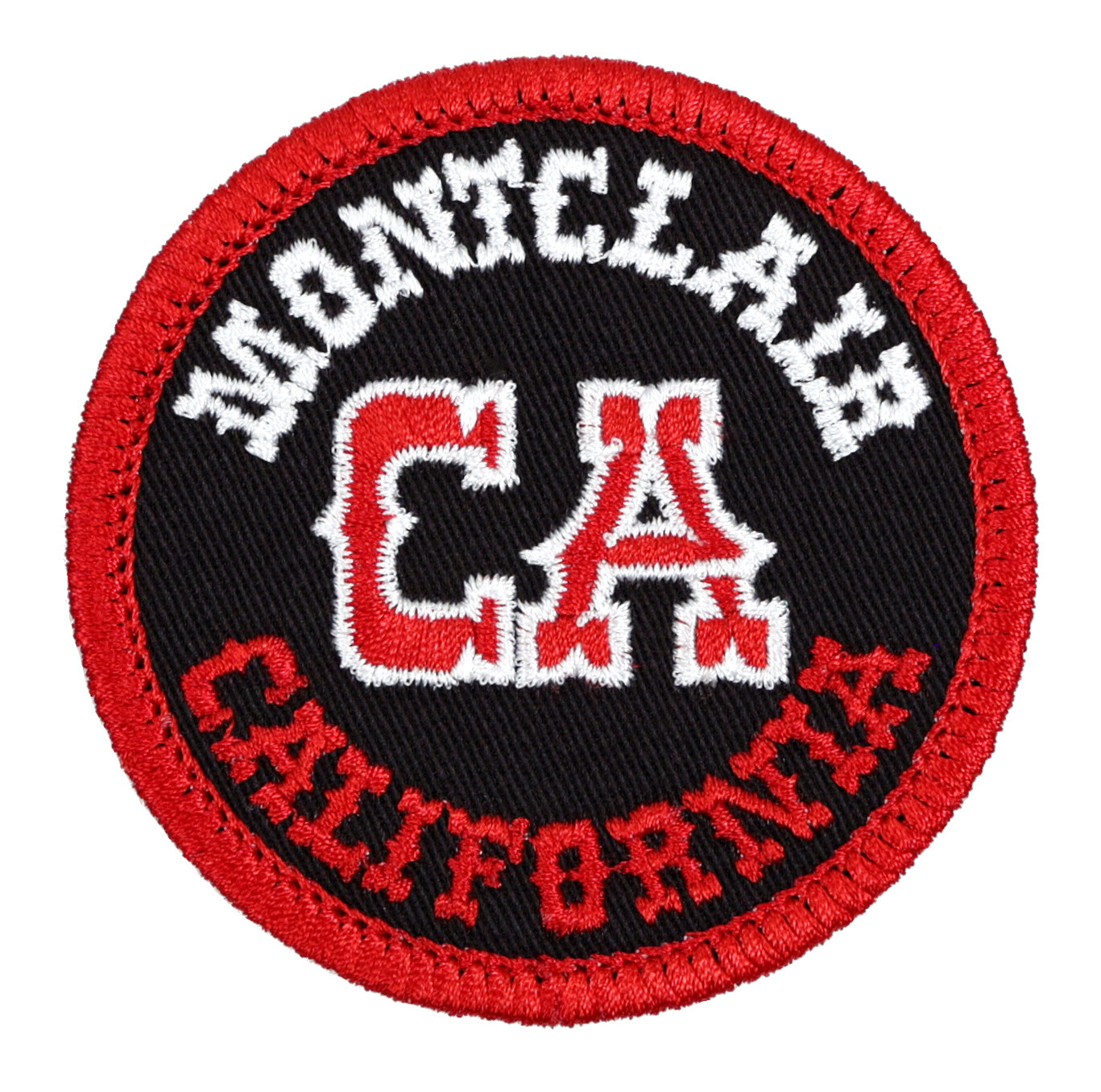 Montclair California Embroidered Patch Black/Red Iron-On Sew-On Jacket ...