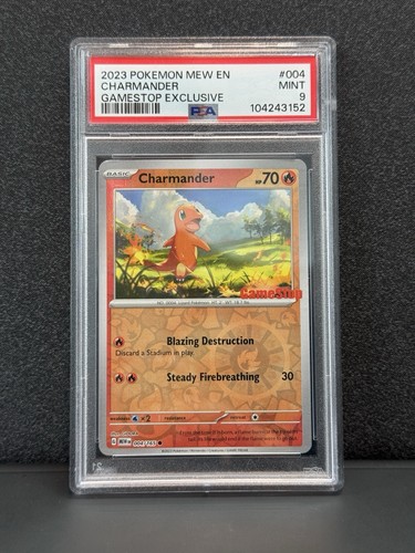 Charmander 004/165 GameStop Exclusive PSA 9 Reverse Holo Pokemon 151 ...