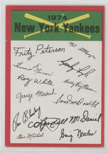 1974 Topps Team Checklists New York Yankees (Two Stars on Back) g9n | eBay
