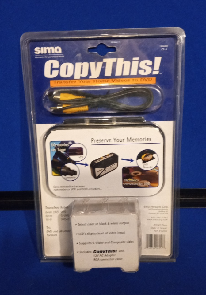 Sima Copy This VHS Transfer To DVD 18359181578| eBay