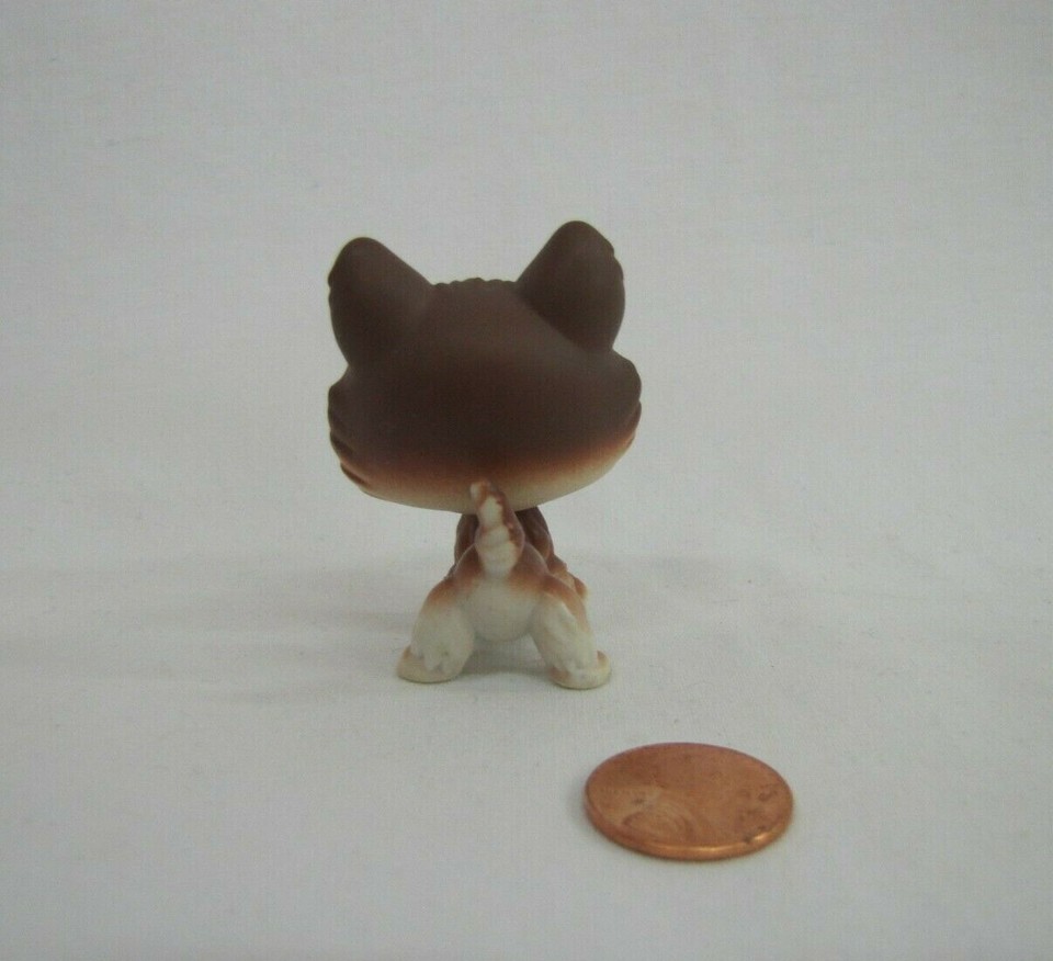 Littlest Pet Shop Lps #68 Brown & White Polar Husky Puppy Dog Blue Eyes ...