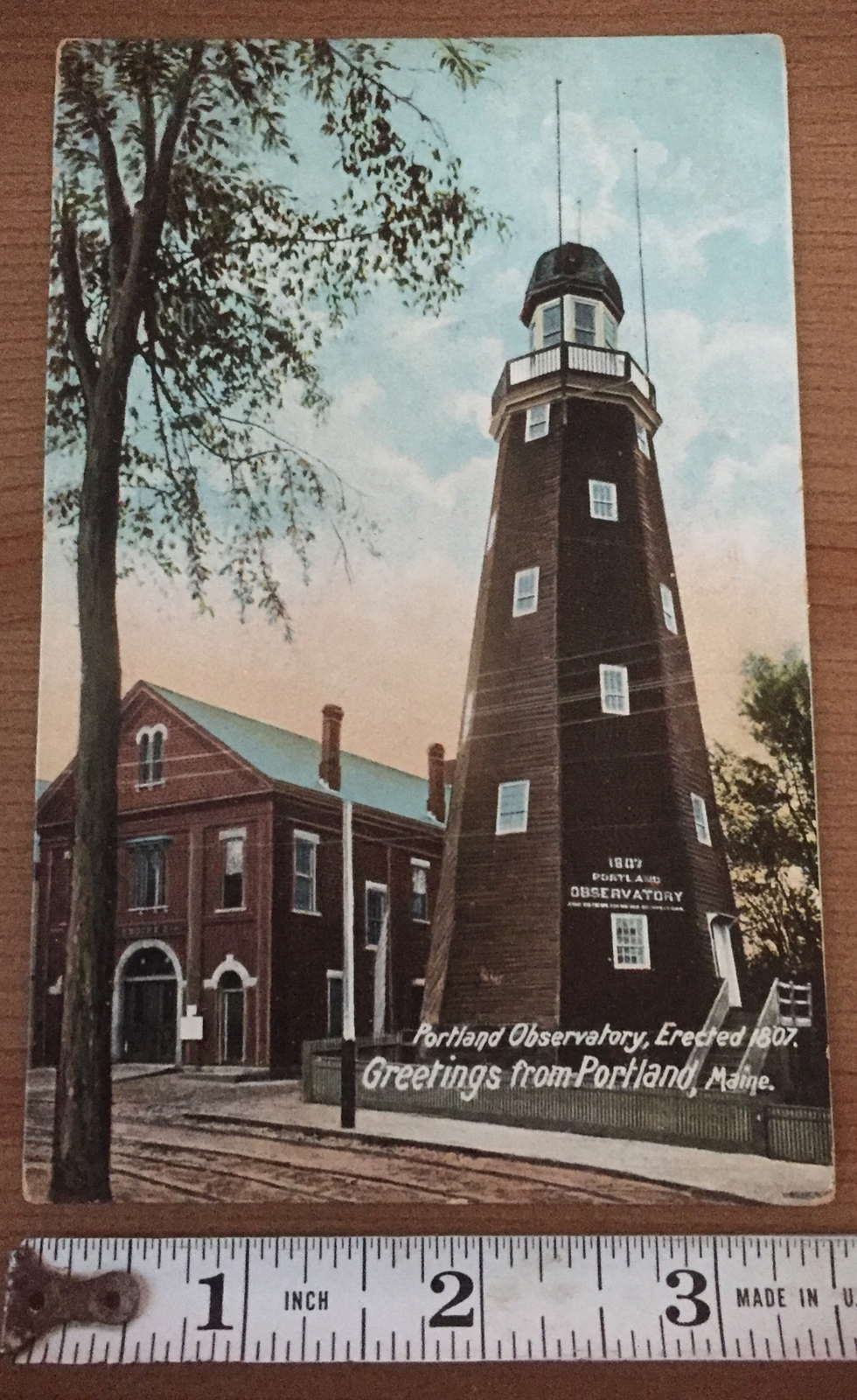 Antique Postcard Portland Observatory Erected 1807 Greetings From ...