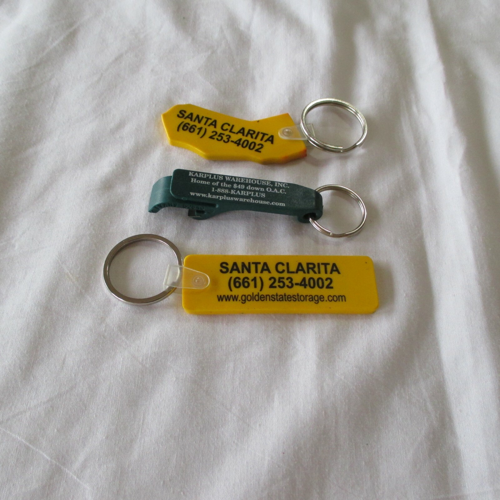 LOT Of 3 Vintage Keychain Keyring Key tag BOTTLE Opener Very Handy On a ...