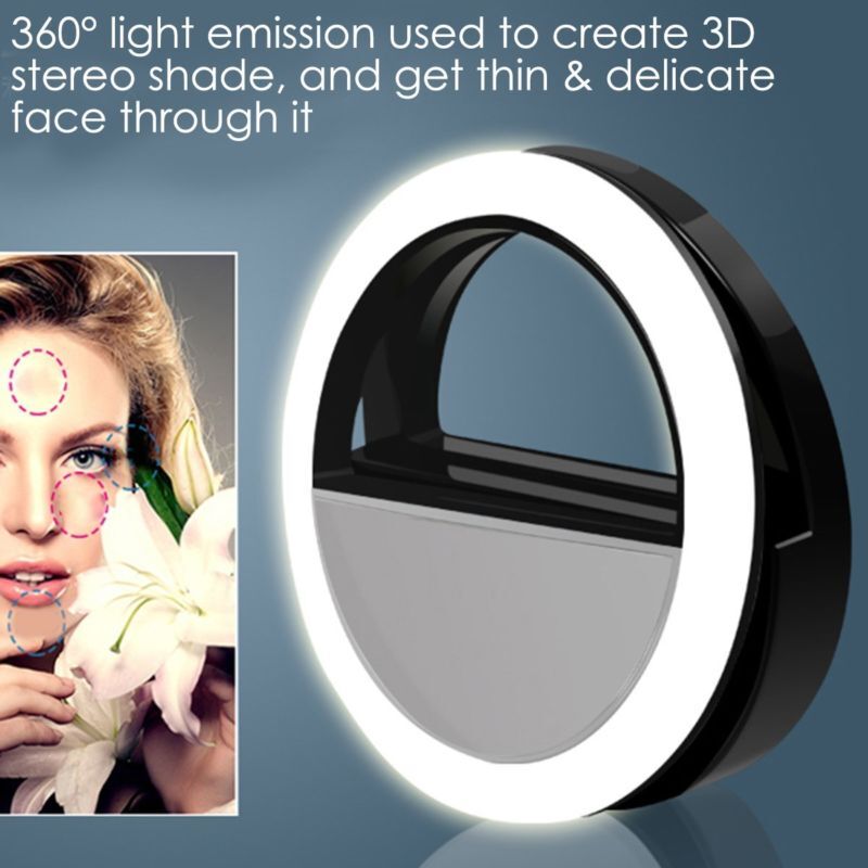 Portable Luxury Selfie LED Camera Ring Flash Fill Light For IPhone ...