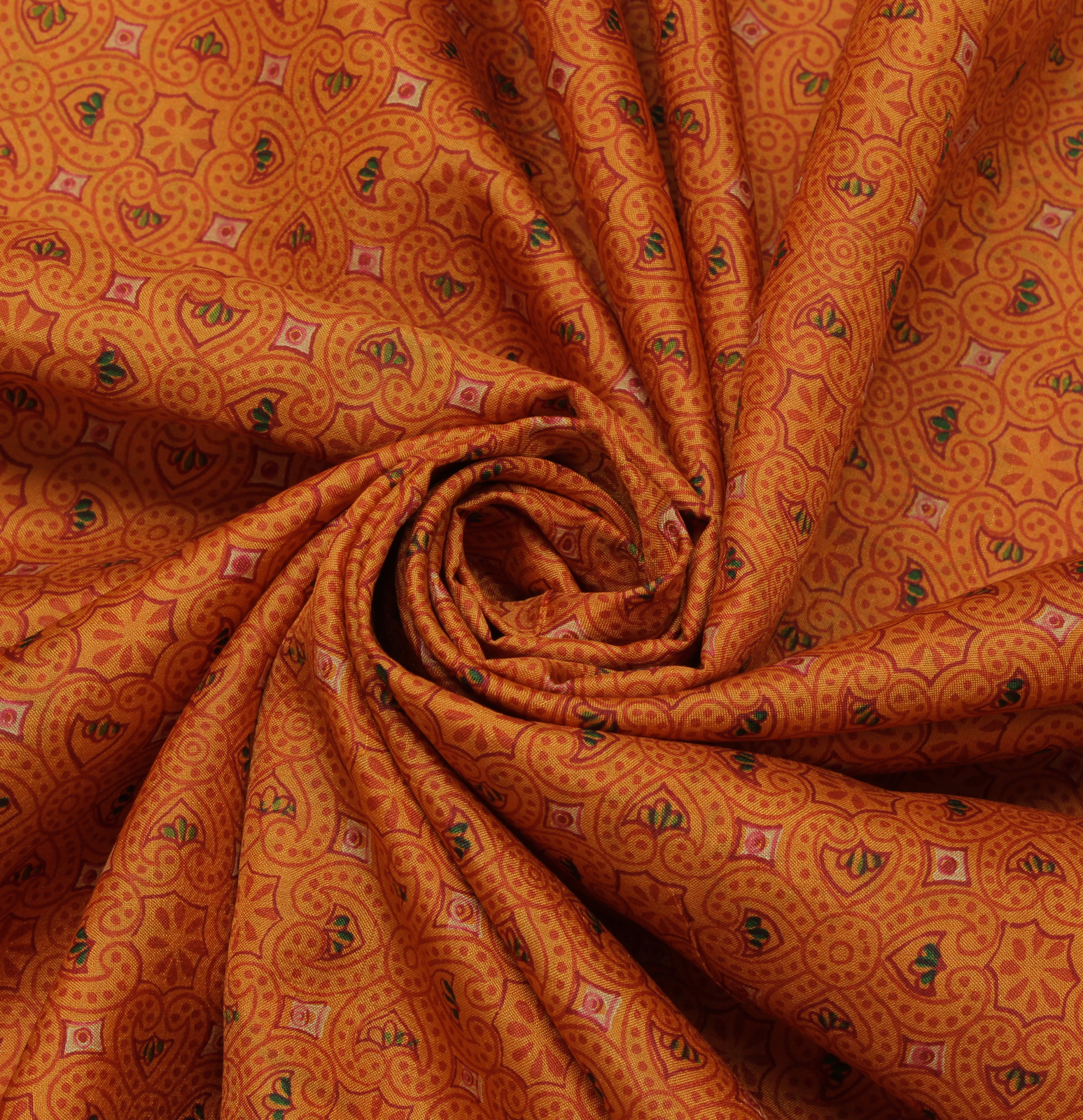 Sushila Vintage Rust Indian Saree 100% Pure Silk Prin… - Gem