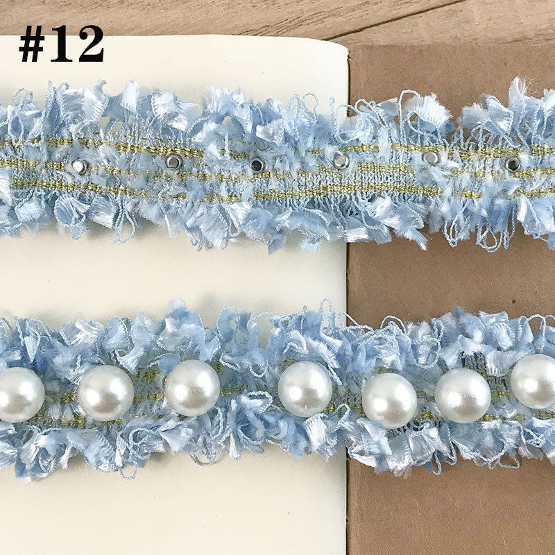 1 Yard Faux Pearl Ruffle Edge Trim DIY Craft Sewing Decor Materials ...