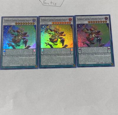 Yugioh 3x Superheavy Samurai Commander Shanawo Super Rare NM Ships Same ...