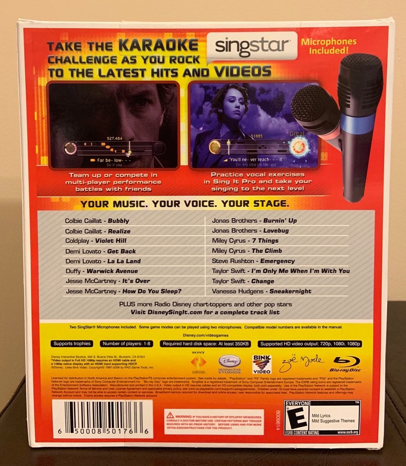 Disney Sing It Pop Hits Game 2 Singstar Mics Included PS3 New Fast Ship ...