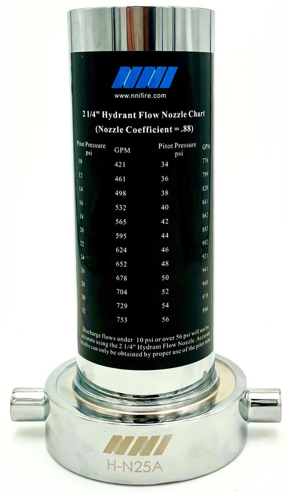 2-1/2" NST Hydrant Flow Pitot Tube Kit with Flow Nozzle 0-160Psi Gauge ...