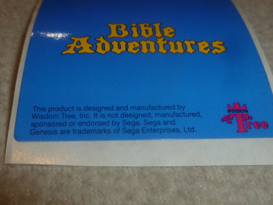 VINTAGE NOS SEGA GENESIS BIBLE ADVENTURES WISDOM TREE GAME STICKER ...