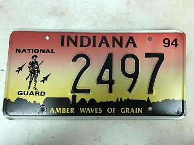 1994 INDIANA National Guard License Plate 2497 | eBay