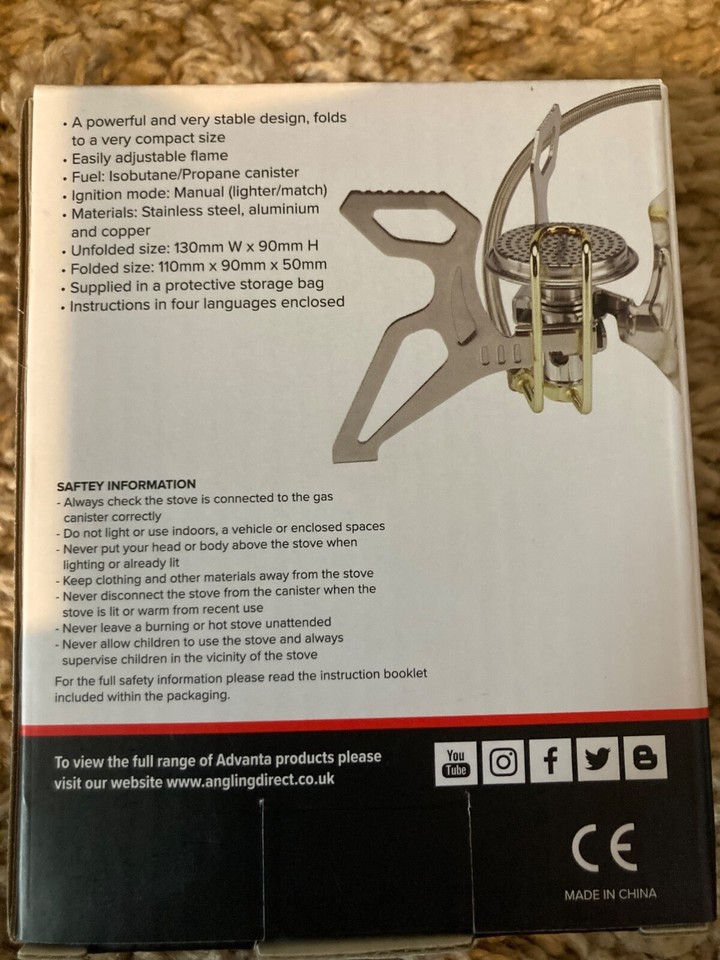 Advanta folding portable stove, with connecter, high output 3000w with ...