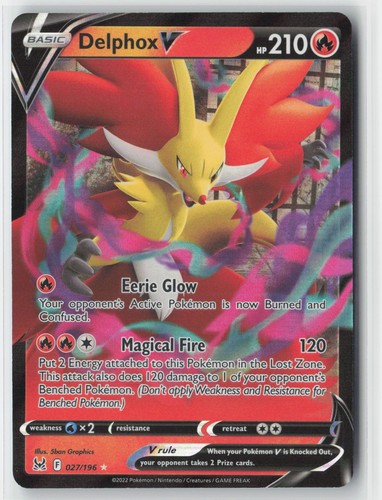 Pokemon - Delphox V Ultra Rare SWSH11: Lost Origin 027/196 LP | eBay