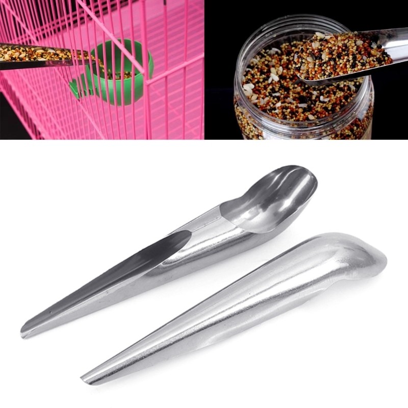Stainless Steels Bird Feeding Tool with Long Handle Bird Feeder Spoon ...