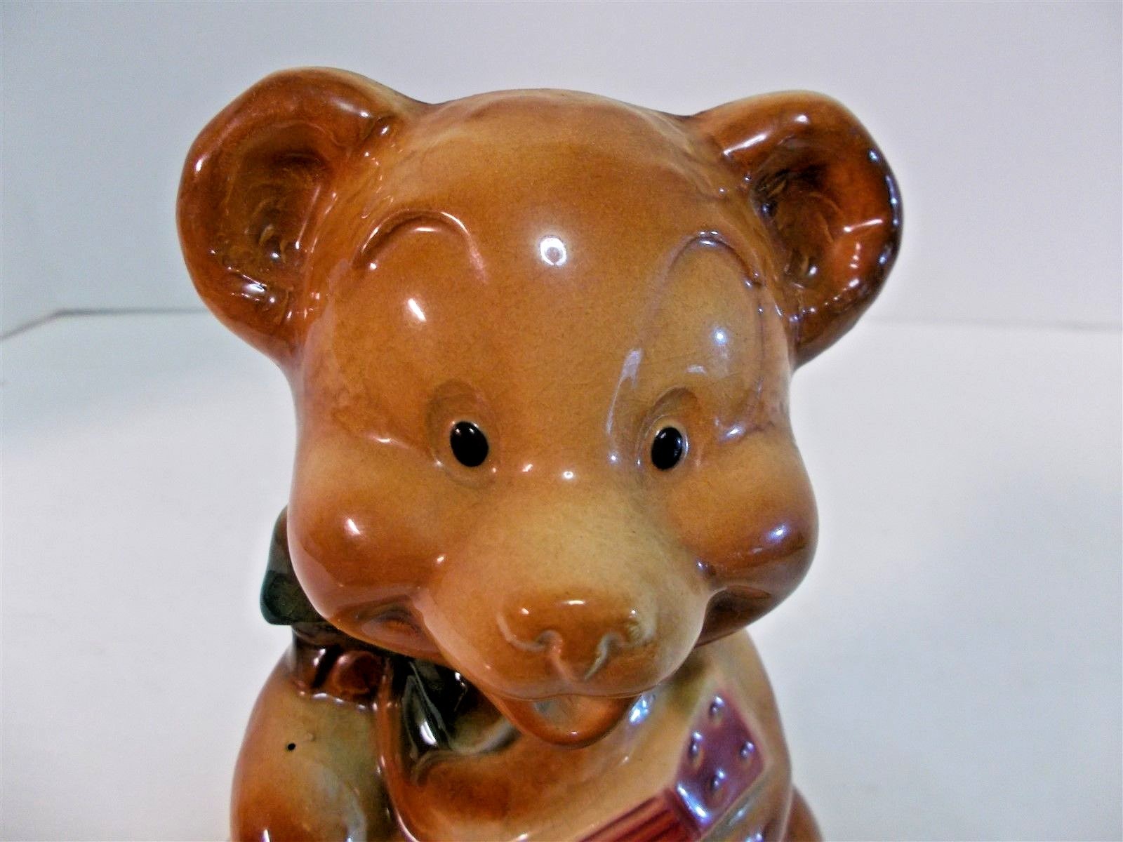 Vintage Rare Royal Copley Teddy Bear with Mandolin Planter Vase About 6 ...