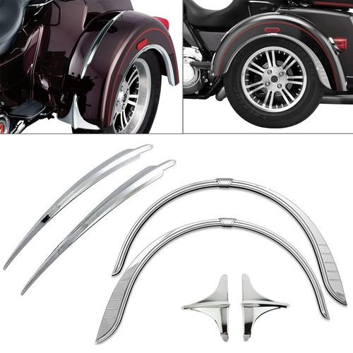 Rear Chrome Top Center Fender Accents Trim Flares Skirt Lip For Harley ...