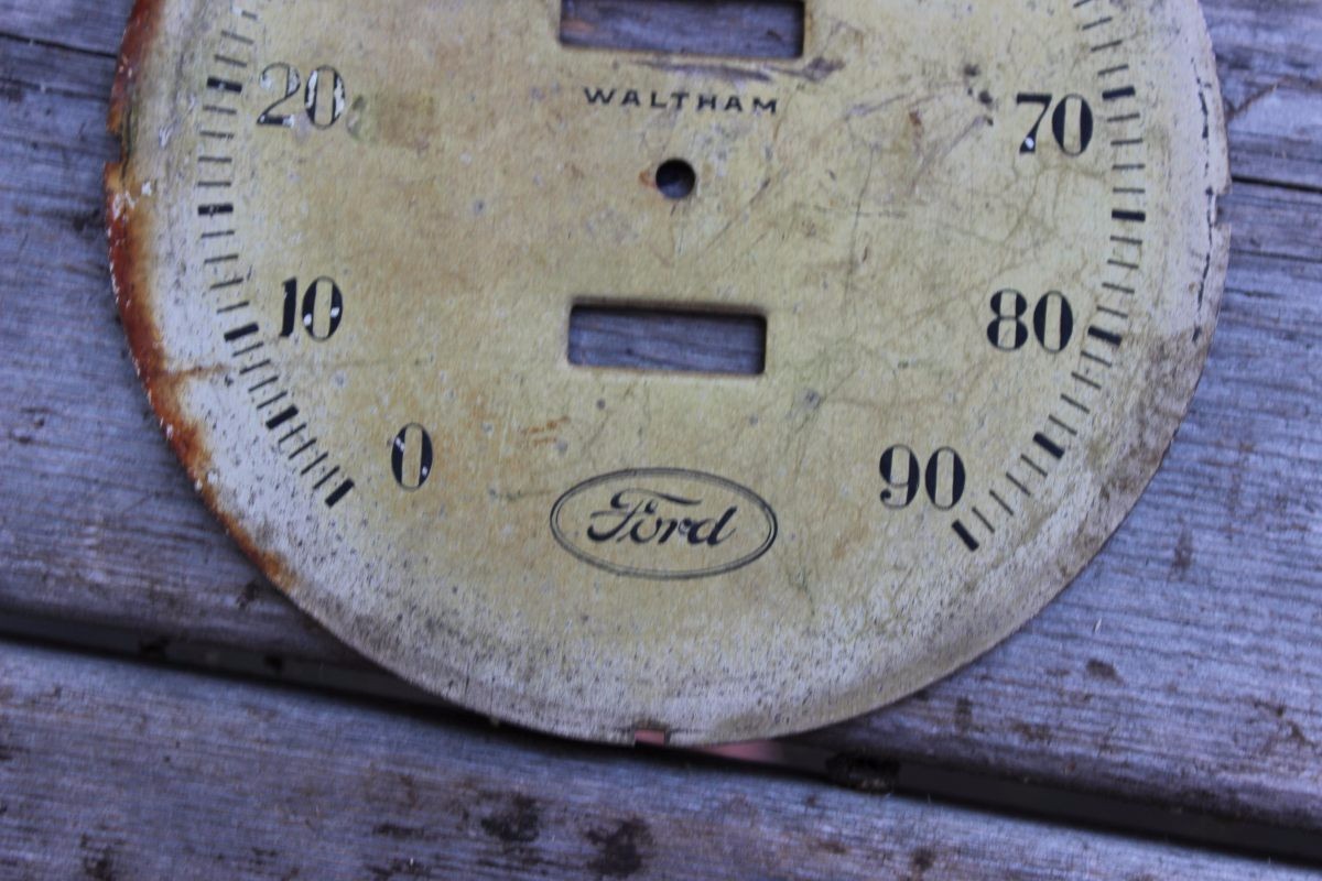 Old vintage 1933-34 Ford speedometer Face Plate Waltham 4 1/2" ratrod ...