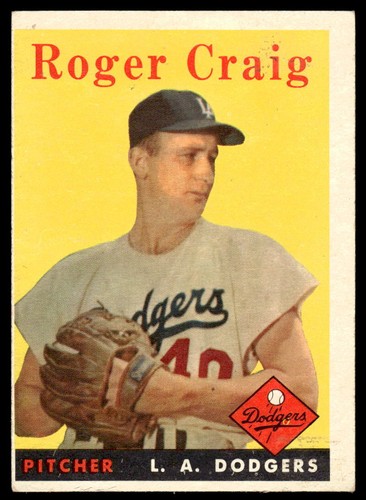 1958 Topps #194 Roger Craig BASEBALL Los Angeles Dodgers | eBay