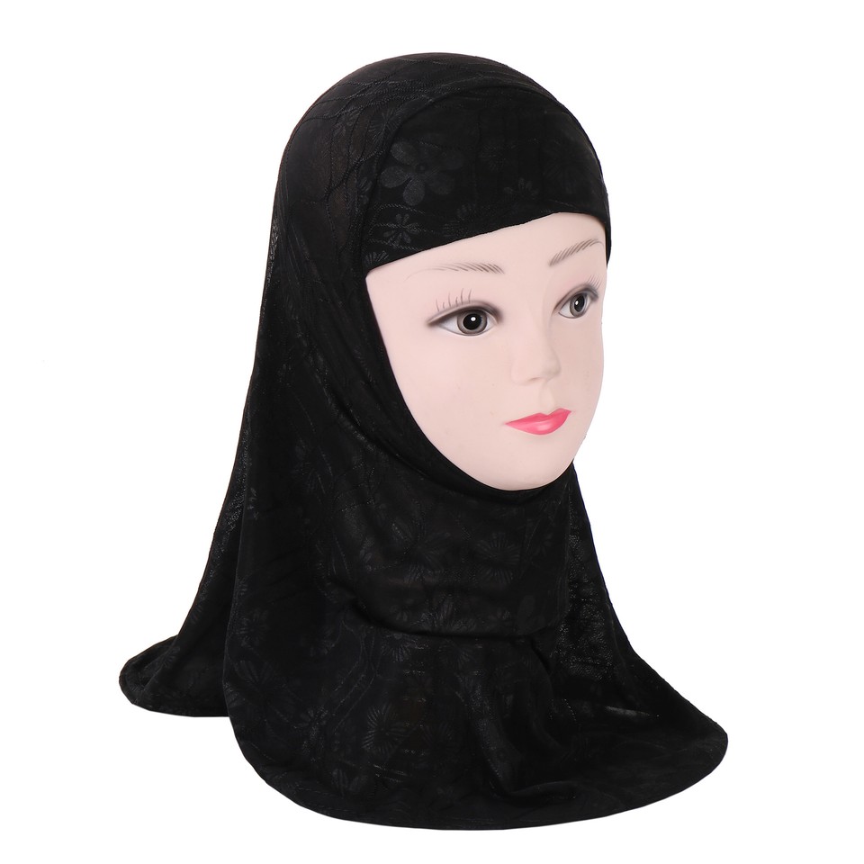 2-6Y Muslim Girls Kids Hijab Turban Amira Head Cover Wrap Shawl Islam ...