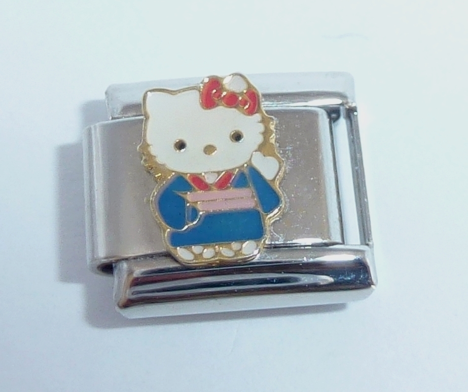 HELLO KITTY 9mm Italian Charm CAT with bow * fits classic starter ...