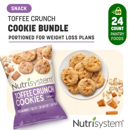 Nutrisystem Toffee Crunch Cookie Bites Diet Friendly Snacks, 24 Pack ...