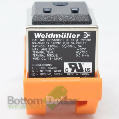 Weidmuller 9915480001 M1A24194960 RS-Simplex 120Vac C/B 5A Outlet | eBay